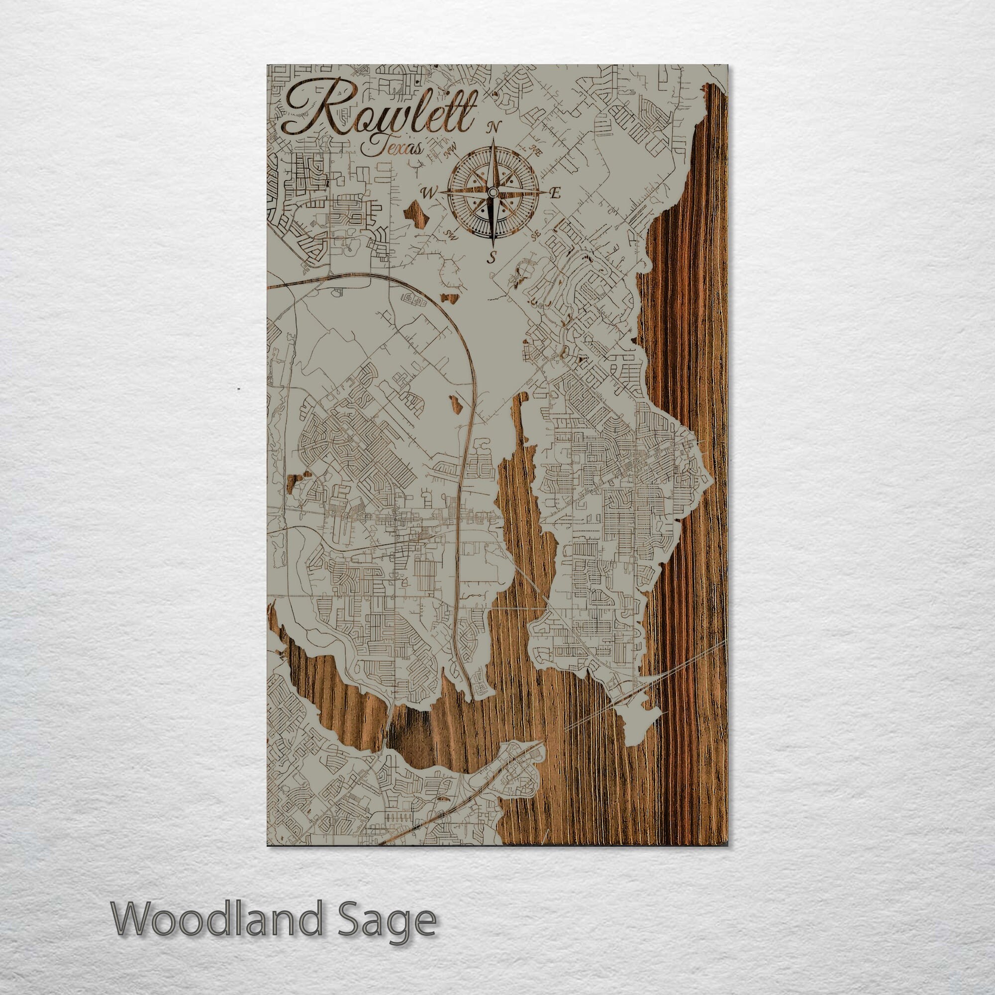 Texas: Rowlett Street Map| Wood Wall Decor - Etsy