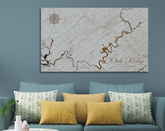 Oak Ridge Map Print, Oak Ridge Map Poster Wall Art, Tn City Map ...