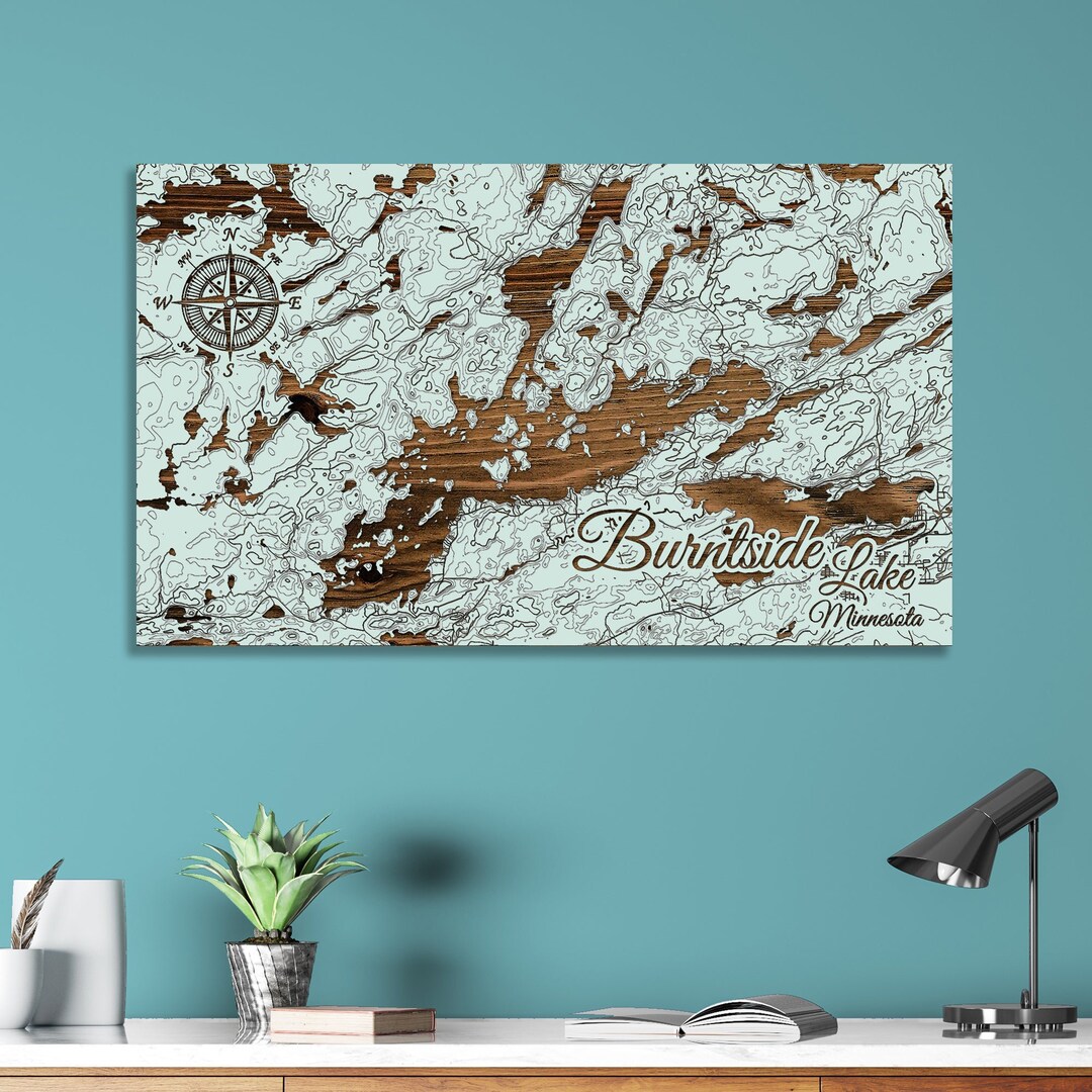 Minnesota: Burntside Lake Map| Wood Wall Decor - Etsy