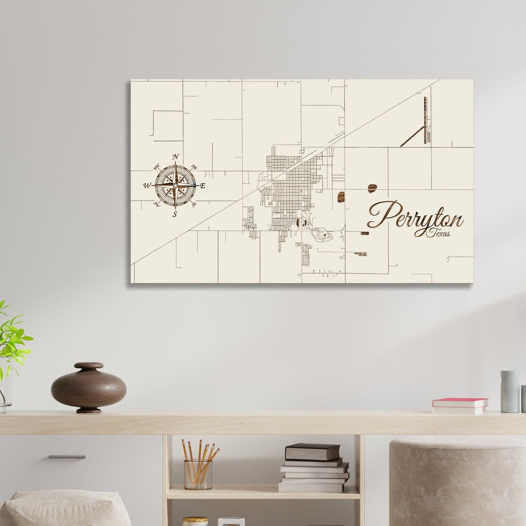Perryton, Texas Street Map | Wood Wall Decor | Home Decor | Wood Wall ...