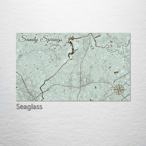 Sandy Springs Georgia Wood Engraved Map Art - Etsy