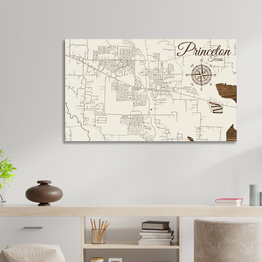 Texas: Princeton Street Map| Wood Wall Decor - Etsy