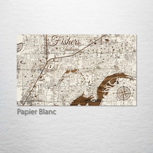 Fishers, Indiana Street Map | Wood Engraved Map | Wall Art| Wood Wall ...