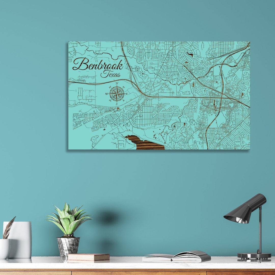 Texas: Benbrook Street Map - Etsy