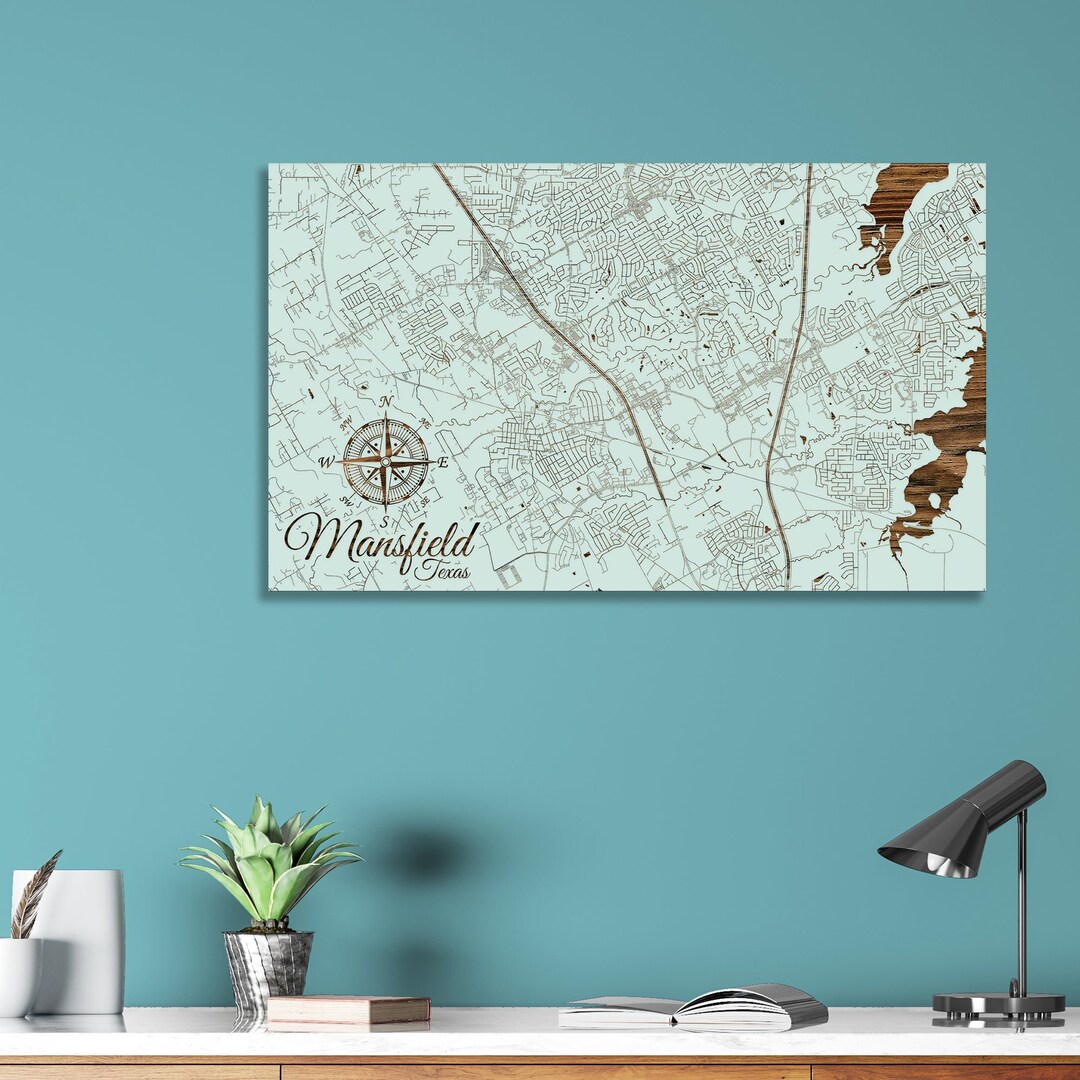 Mansfield Texas Street Map: Laser Engraved Wood Wall Art - Etsy