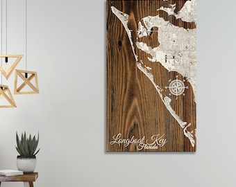 Longboat Key Wood Carved Map - Etsy