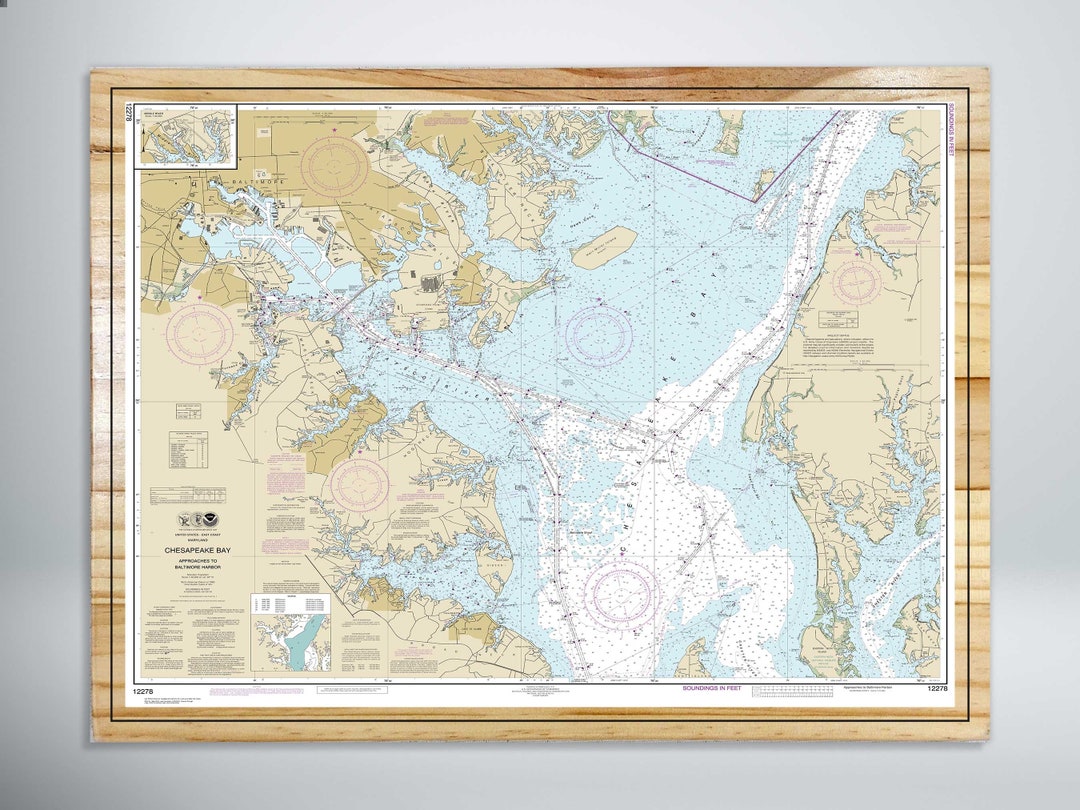 Chesapeake Bay Approaches to Baltimore Harbor Nautical Map | Nautical ...