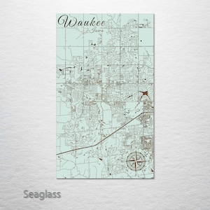 Waukee, Iowa Wood Engraved Street Map Art - Etsy
