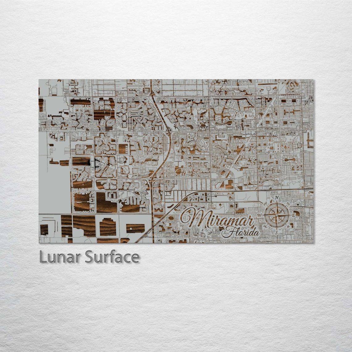 Miramar, Florida Wood Engraved Street Map Art - Etsy