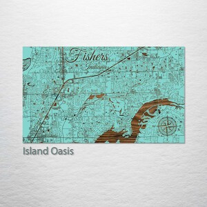 Fishers, Indiana Street Map | Wood Engraved Map | Wall Art| Wood Wall ...