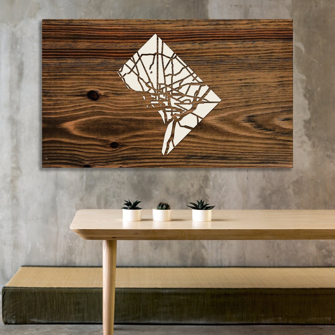 Washington DC: Isolated Map| Wood Wall Decor - Etsy