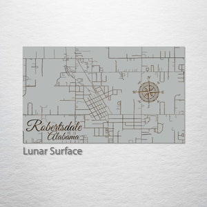 Alabama: Robertsdale Street Map; Wood Engraved Maps, Wall Art| Wood ...