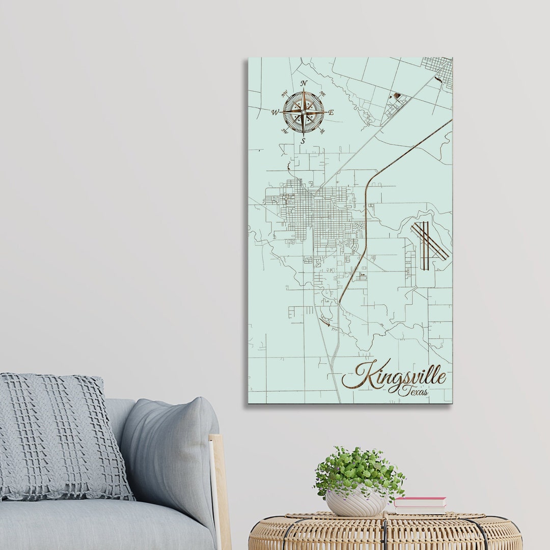 Kingsville, Texas Street Map | Wood Wall Decor | Home Decor | Wood Wall ...