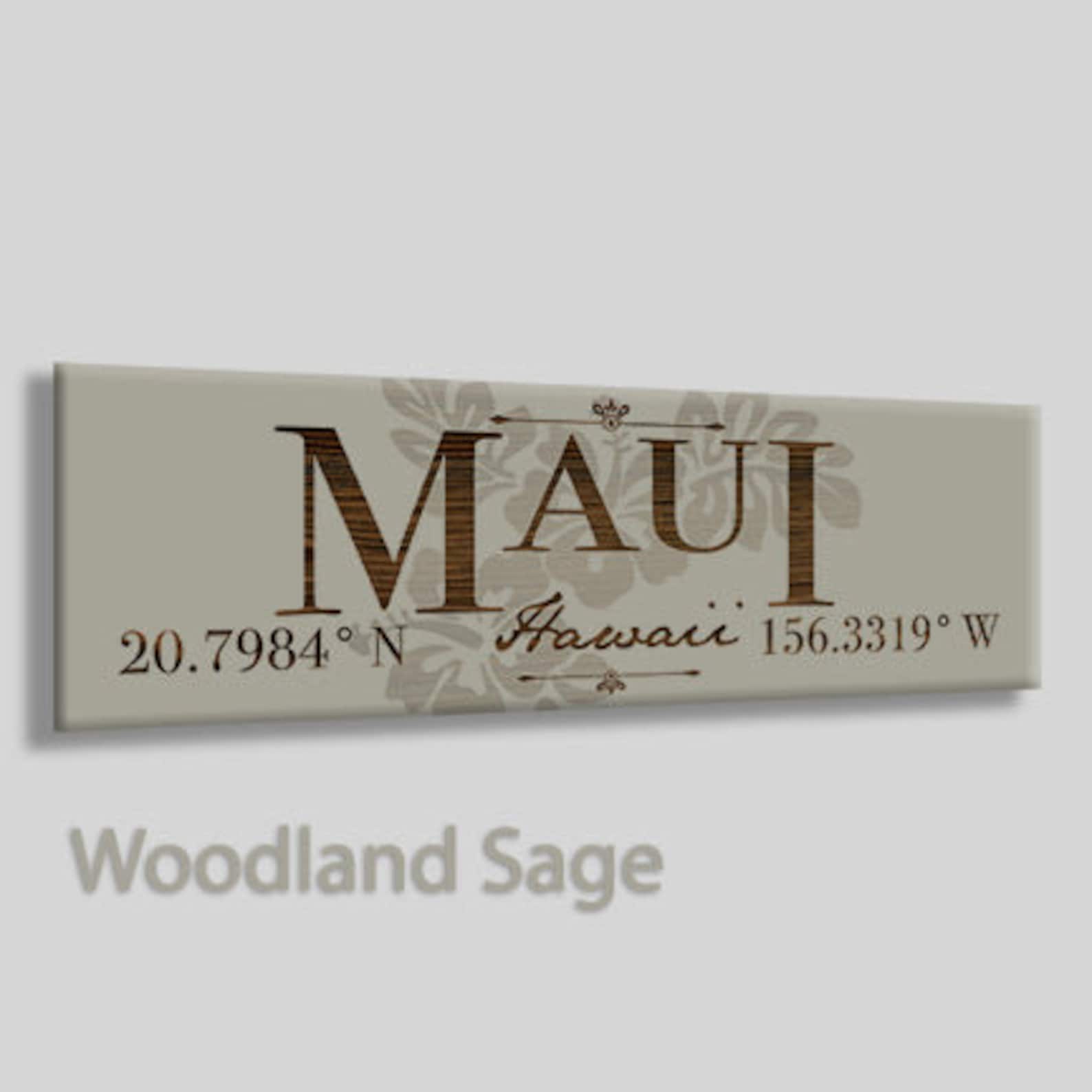 Maui Hawaii Wood Sign: Rustic Beach House Wall Decor (12in X 3.75in) - Etsy