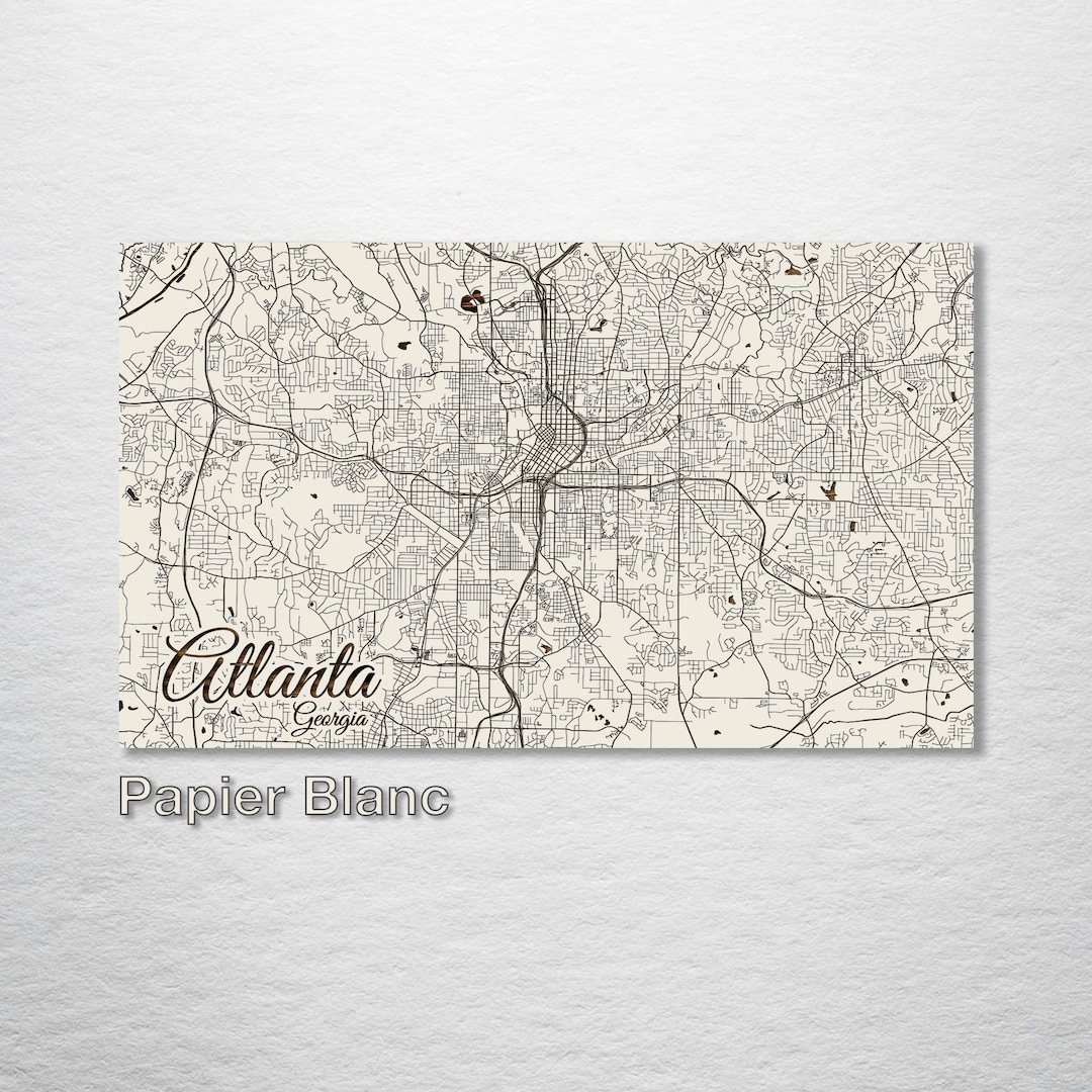 Atlanta, Georgia Street Map | Wood Wall Art | Wood Wall Map | Wood ...