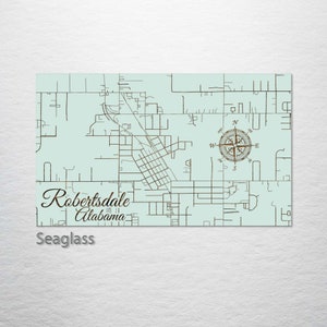 Alabama: Robertsdale Street Map; Wood Engraved Maps, Wall Art| Wood ...