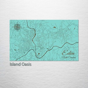 Eden, North Carolina Street Map| Wood Wall Decor | Wall Art| Wood Wall ...