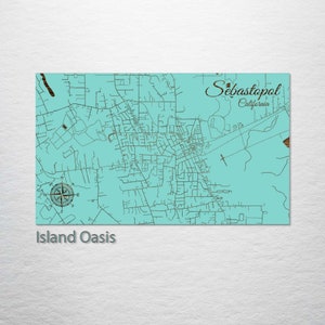Sebastopol, California Street Map | Wood Engraved Maps, Wall Art| Wood ...