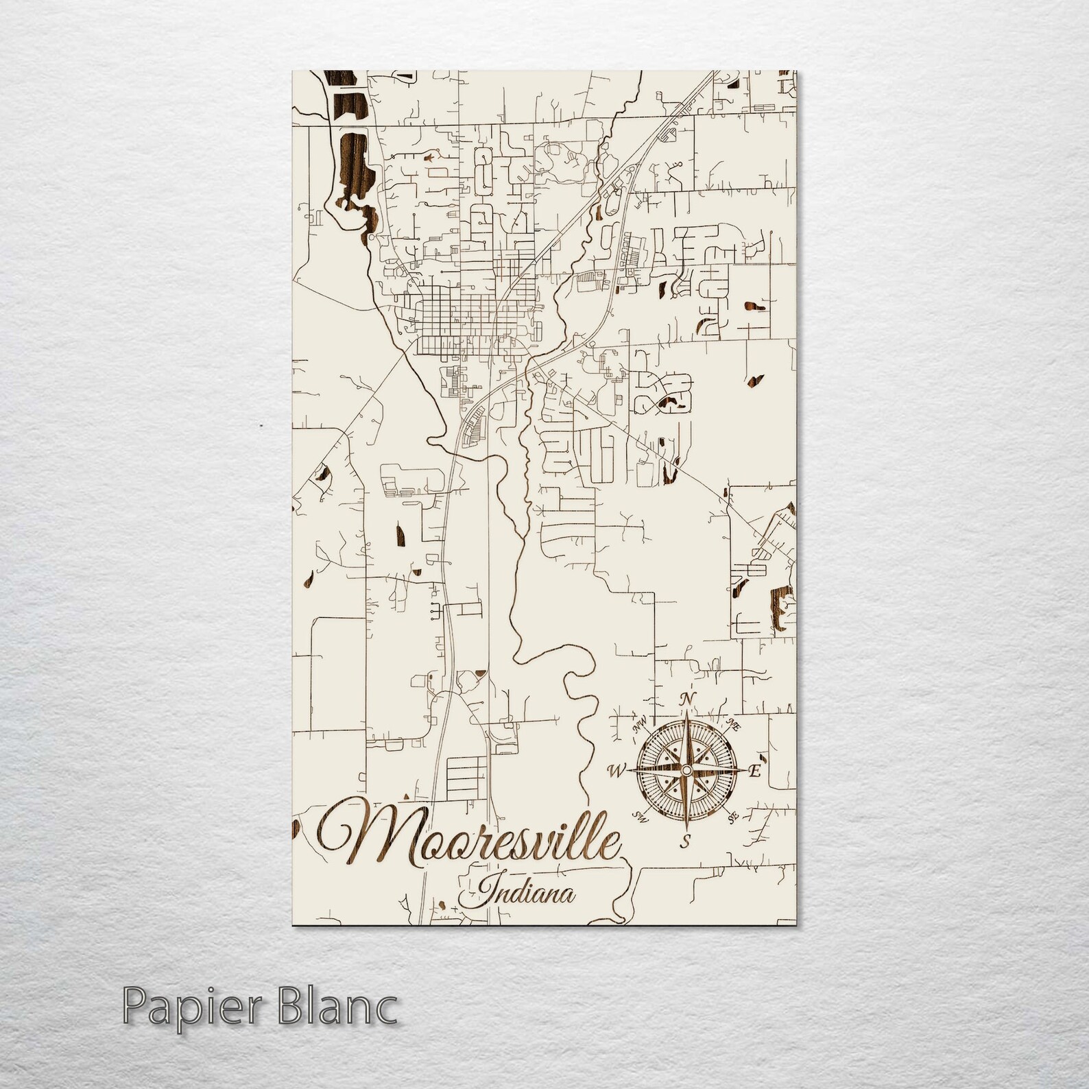 Mooresville Indiana Street Map: Wood Engraved Wall Art - Etsy