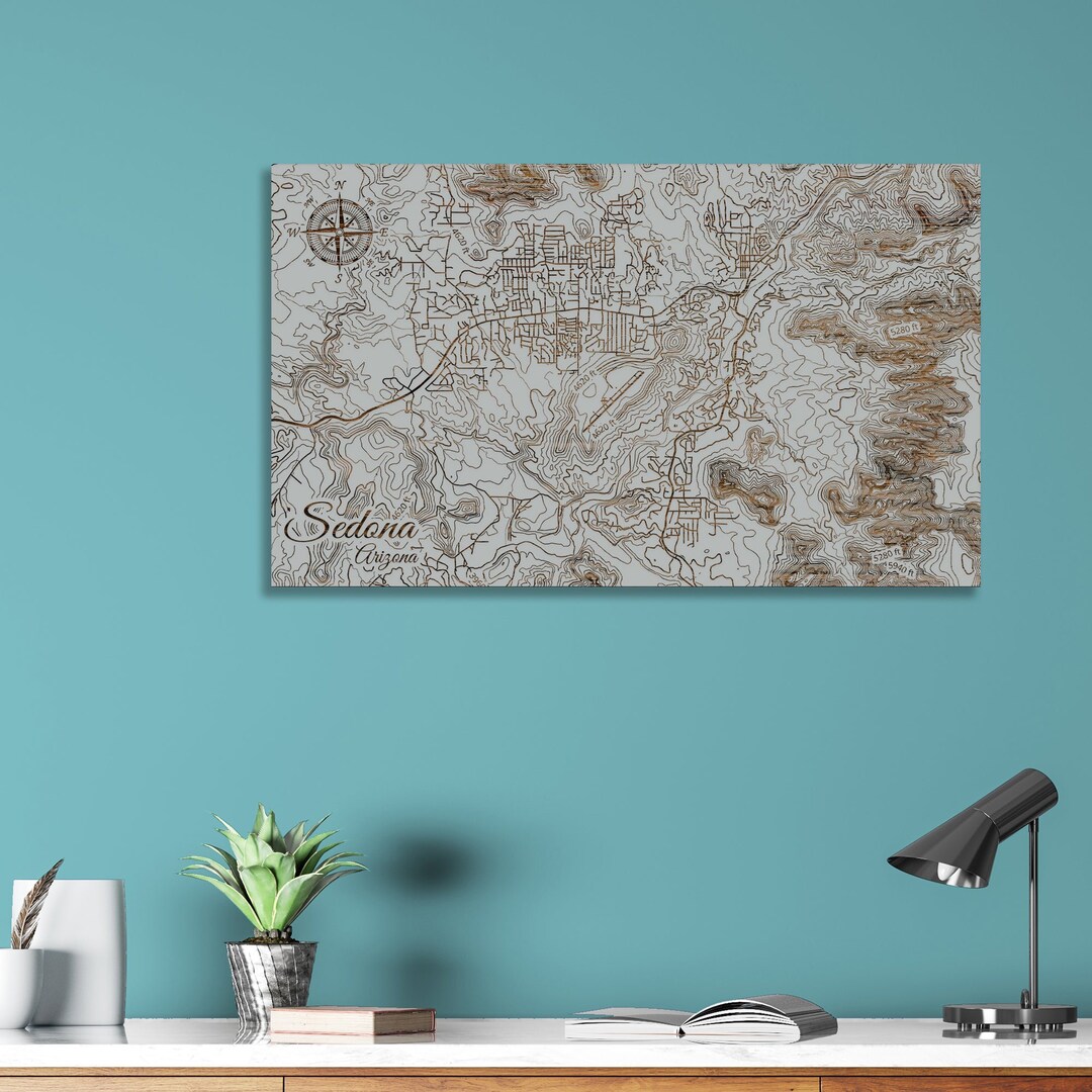 Sedona, Arizona Street Map | Wall Art| Wood Wall Decor | Home Decor ...