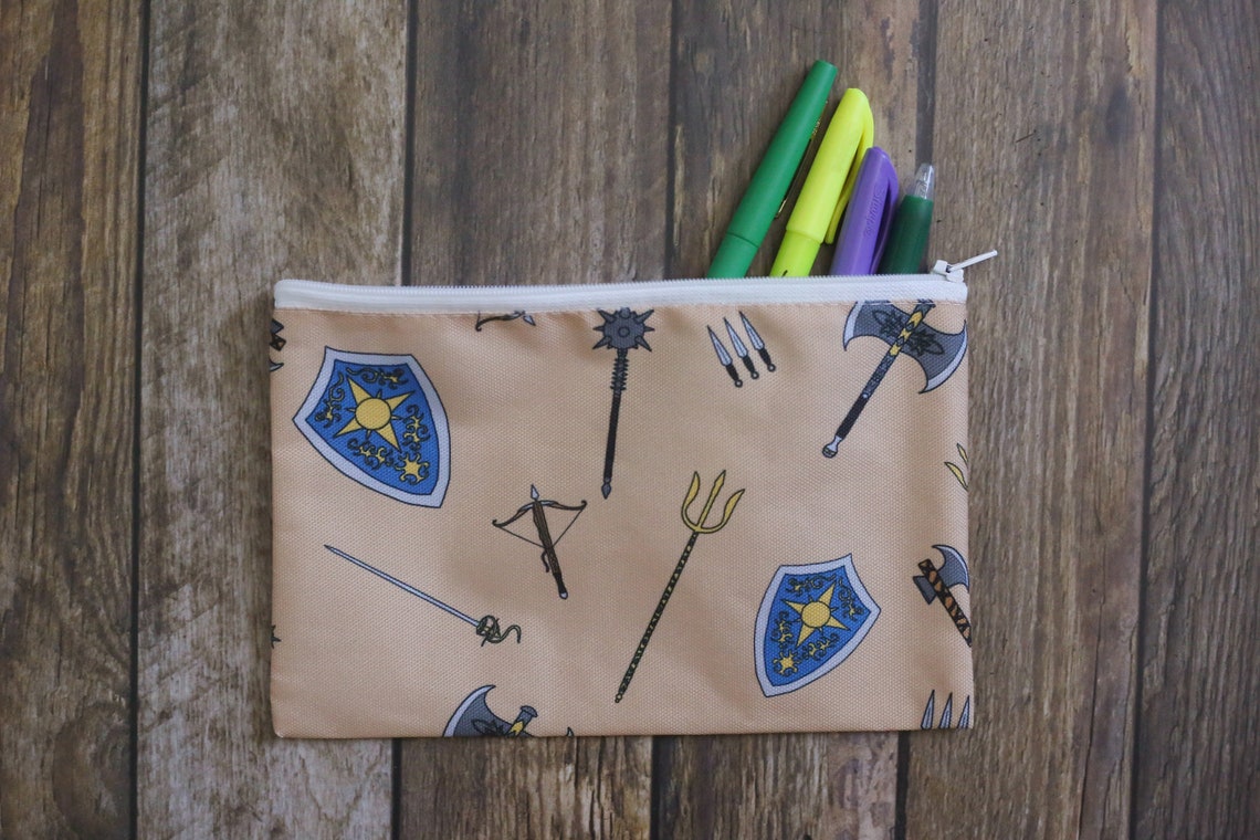 Weapons Pencil Pouch // DnD // Dungeons and Dragons // Pencil | Etsy