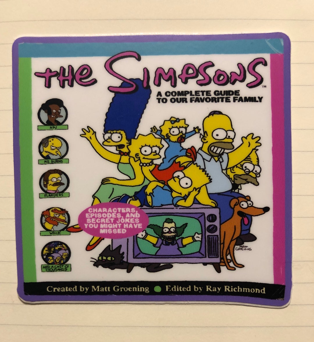 Simpsons Book Sticker - Etsy