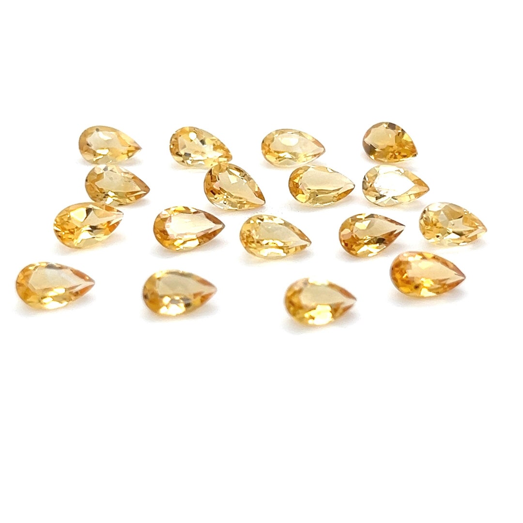 Citrine 8X5 Mm Pear Shape Calibrated Natural Citrine Stone Yellow ...