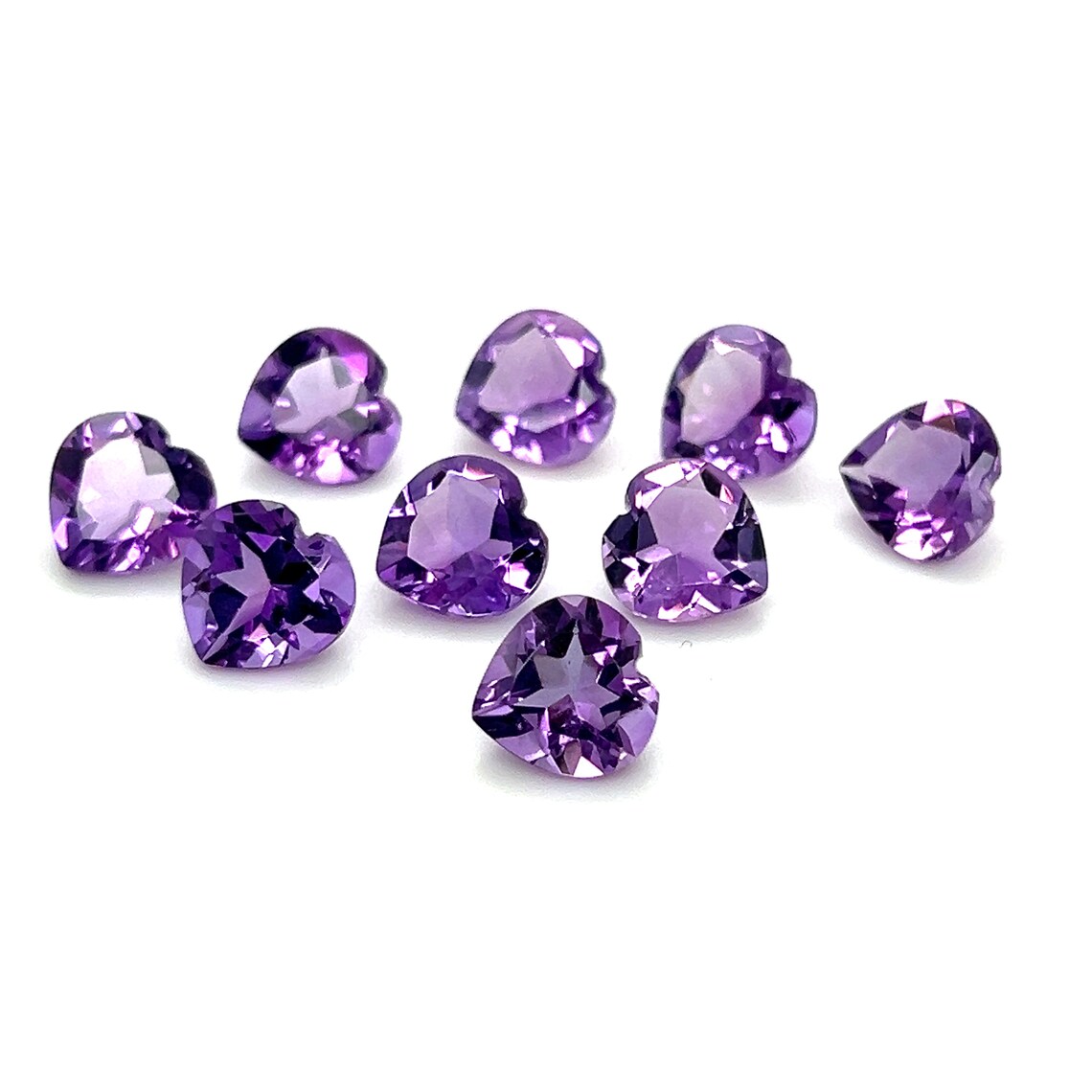 Amethyst 8 Mm Heart Shape Natural Gemstone Purple Brazilian Amethyst ...
