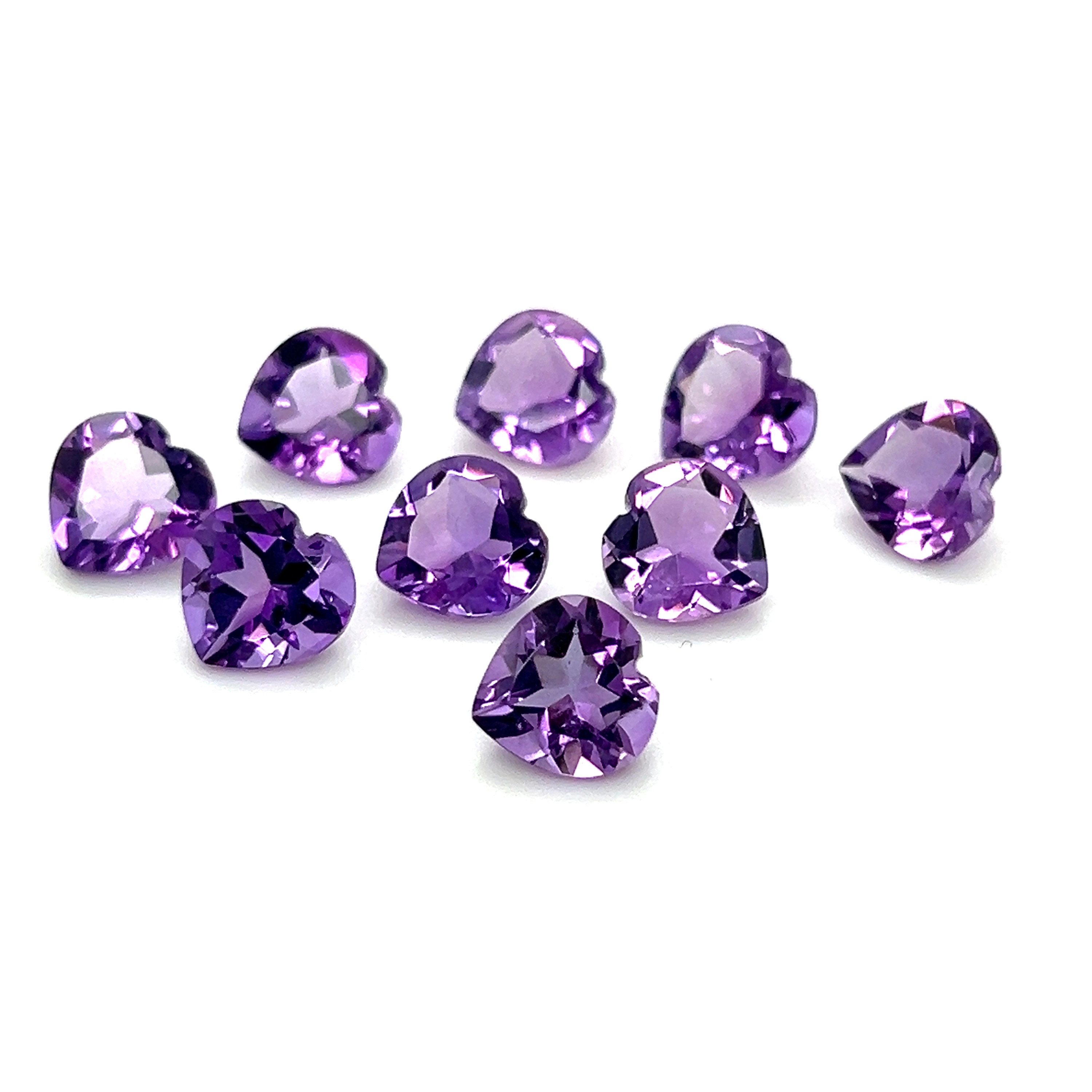 Amethyst 8 Mm Heart Shape Natural Gemstone Purple Brazilian Amethyst ...