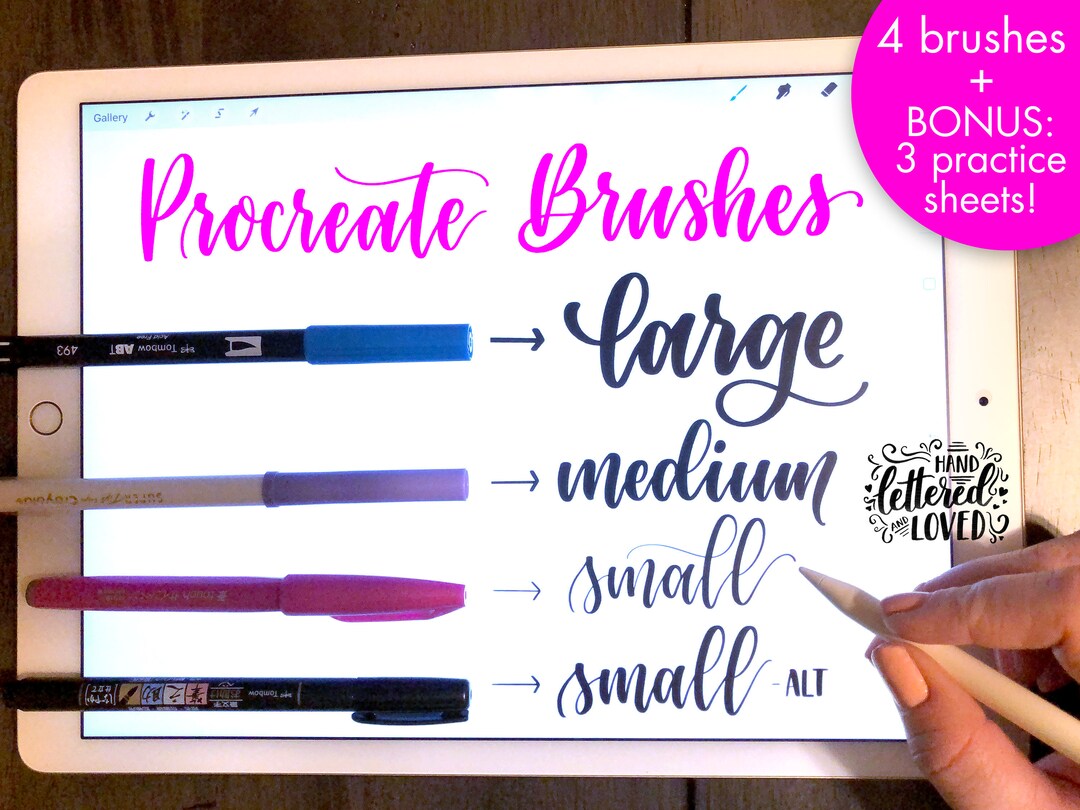 Procreate Custom Brushes Lettering Brushes, Essentials Set for ...