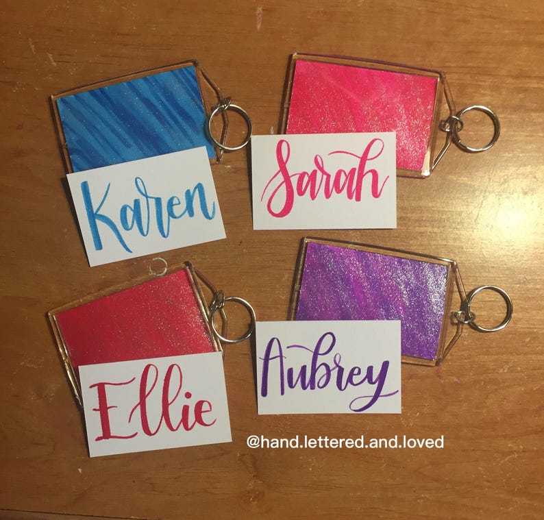 3x2 keychain Personalized CUSTOM Handlettered | Etsy