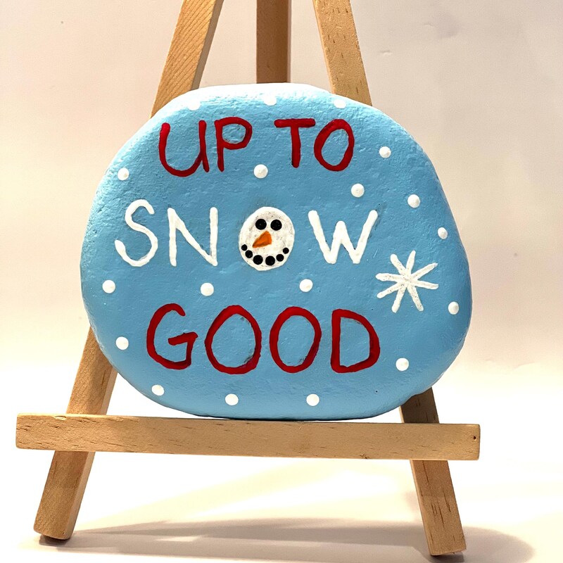 Painted Snowman Rocks - Etsy