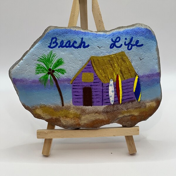 Painted Beach Rock - Etsy