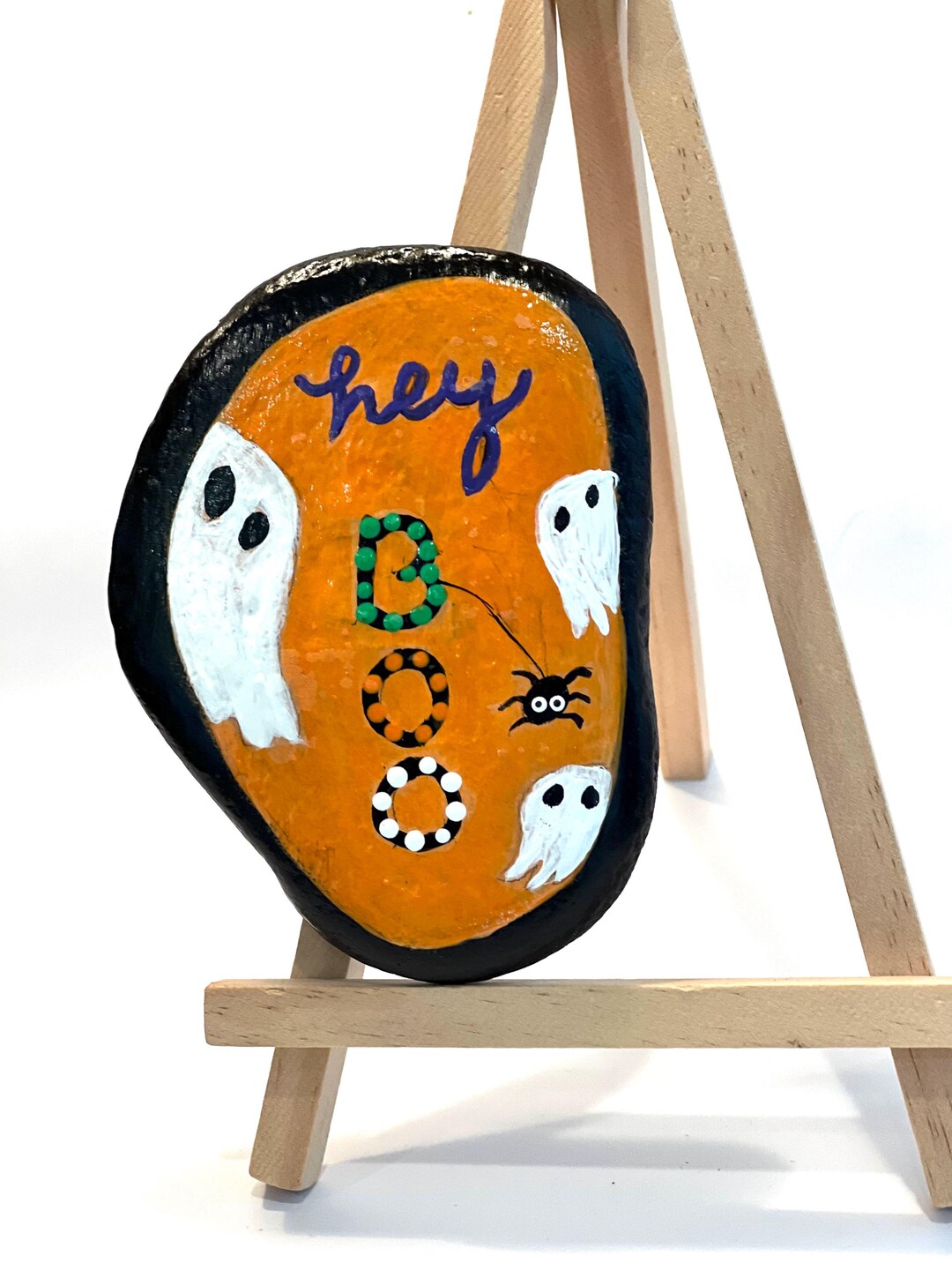 Hey Boo! Hand Painted River Rock - Etsy
