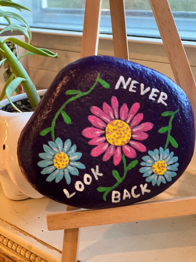Inspirational Hand Painted Rock With Flowers - Etsy