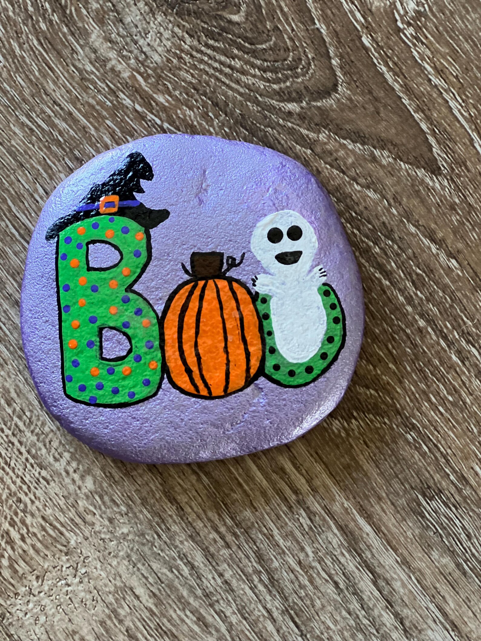 Halloween Boo Hand Painted River Rock - Etsy