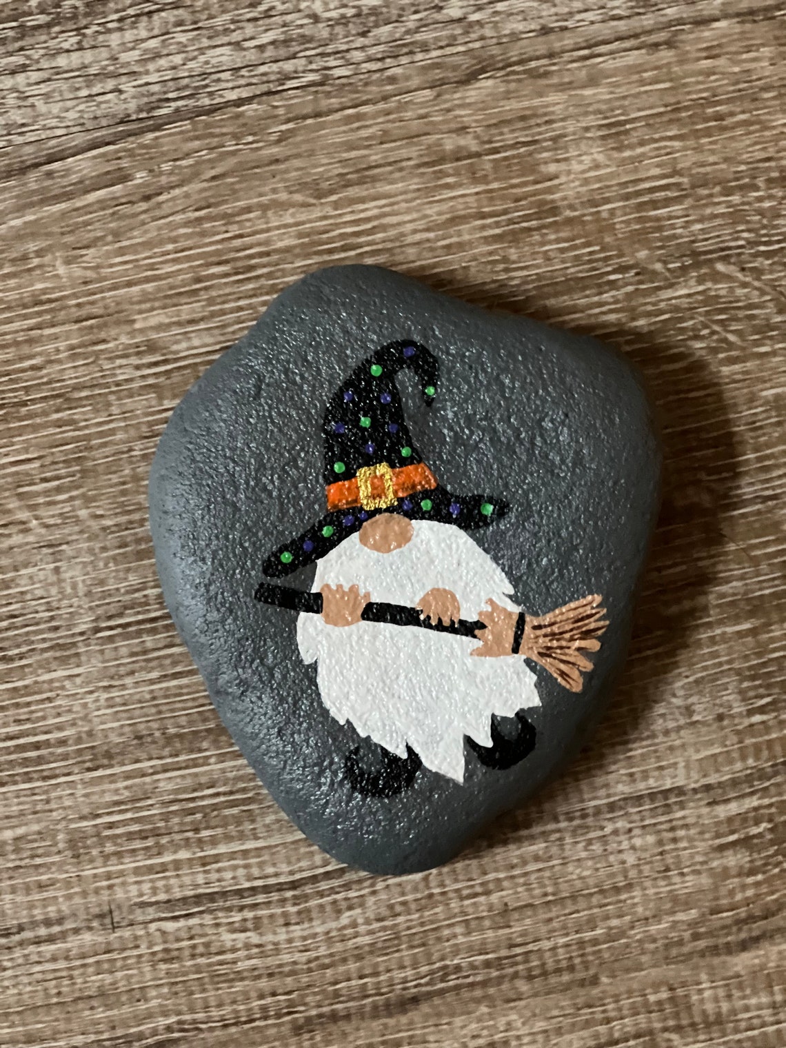 Halloween Gnome Hand Painted River Rock - Etsy