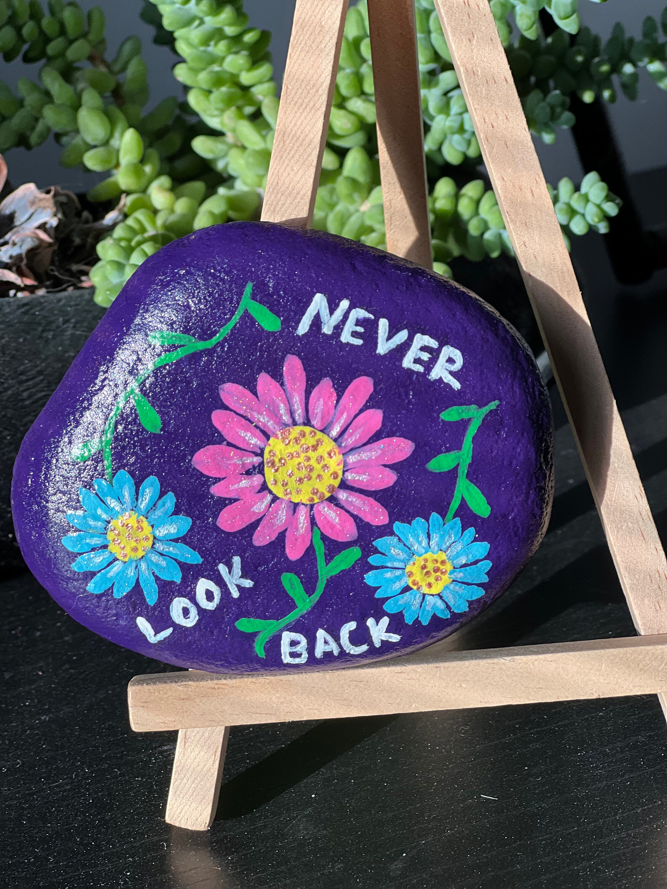 Inspirational Hand Painted Rock With Flowers - Etsy