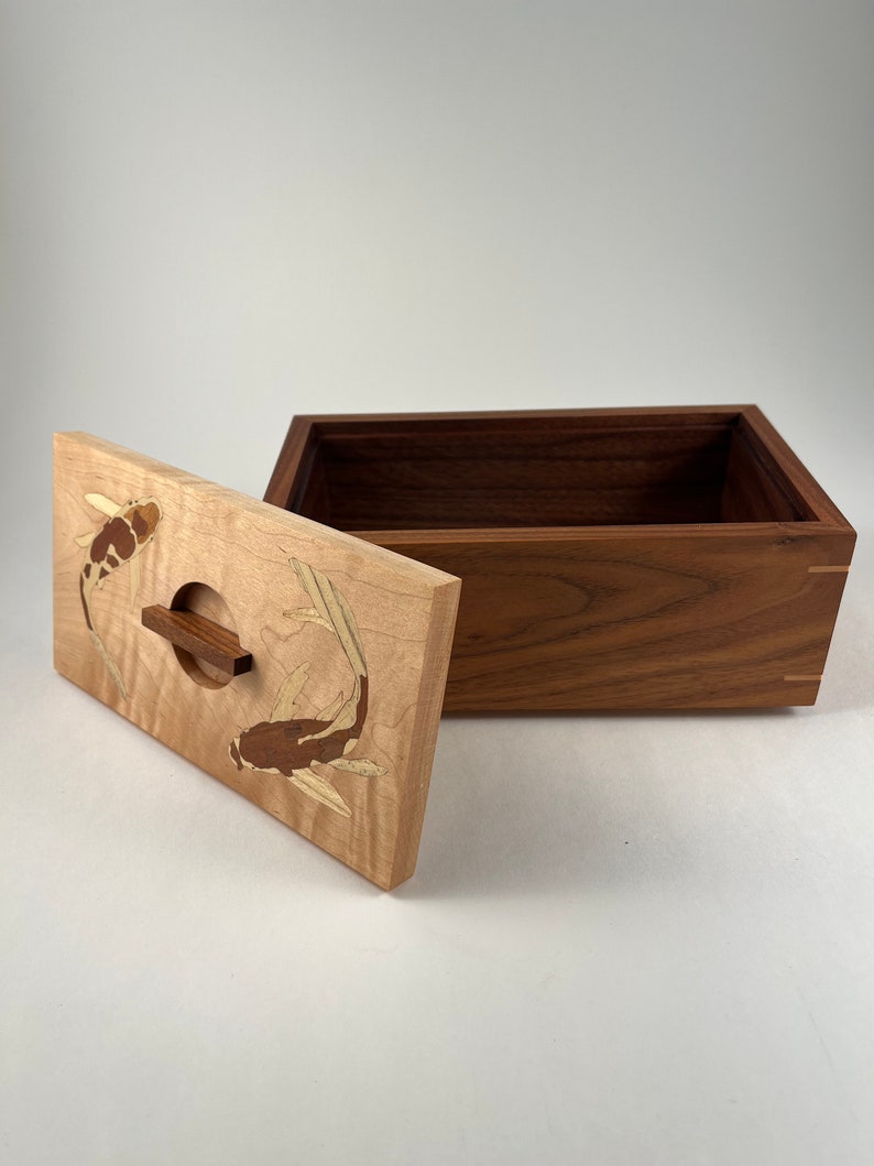 Keepsake Box With Koi Fish Inlay - Etsy