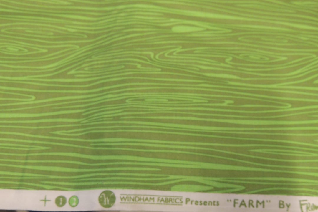 Cotton Fabric Remnant, Green Background, Tree Trunk Pattern - Etsy