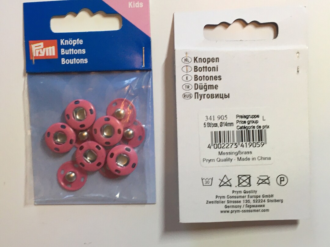 Small Press Buttons, Sewing, Prym Kids, Round Pattern, 14 Mm Diameter ...