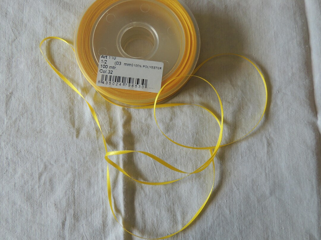 Yellow Color Yellow Color Ribbon Width 3 Mm - Etsy