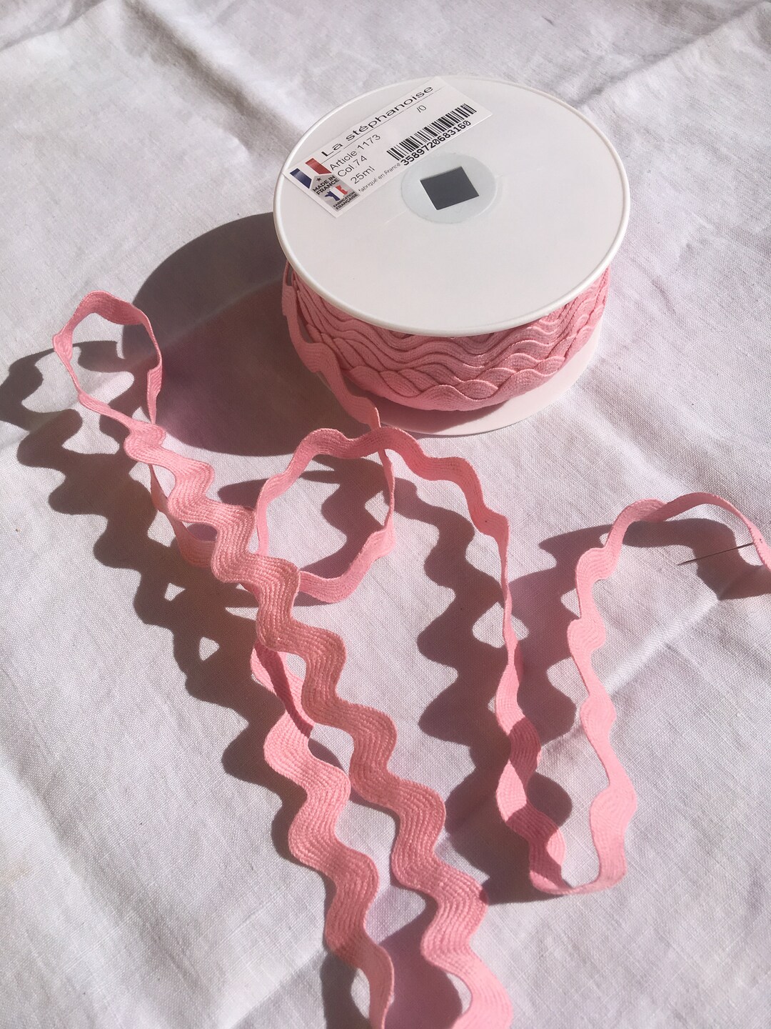 Serpentine Croquet Ribbon Cotton Pale Pink Colour Width 18 Mm Wide ...