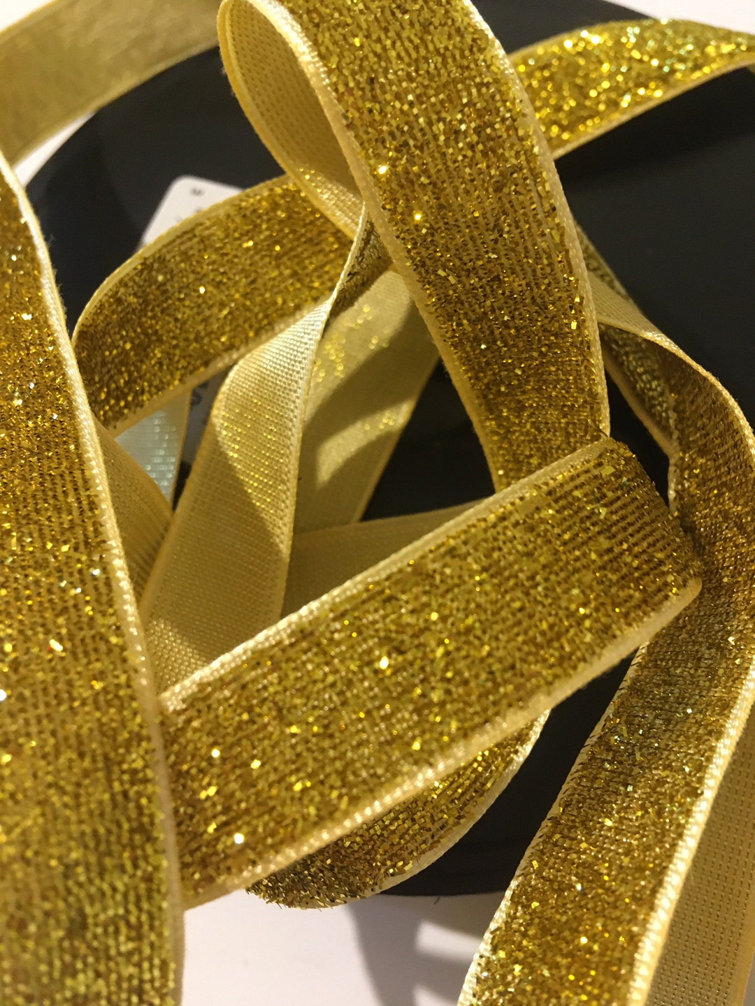 Velvet Ribbon, Metallic, Golden Color, Width 15 Mm - Etsy