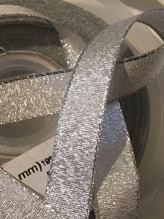 Ribbon metallic Silver color Width 15 mm | Etsy