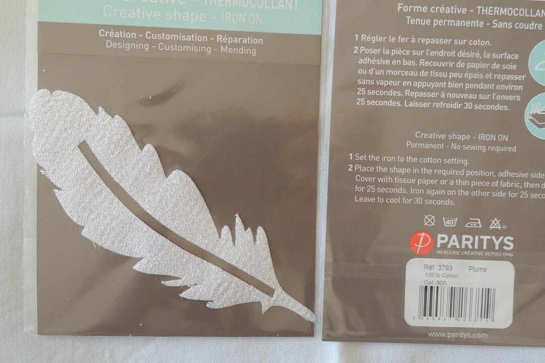 Creative Iron-on Shape Feather Pattern All That Glitters Silver Glitter ...