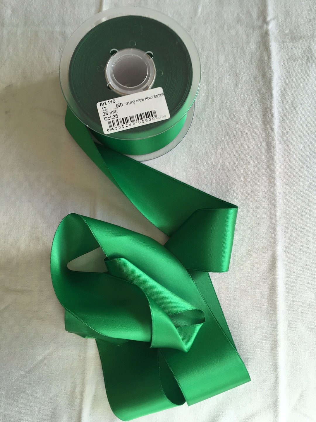 Cinta Satinada Color Verde Ancho 50 mm - Etsy España