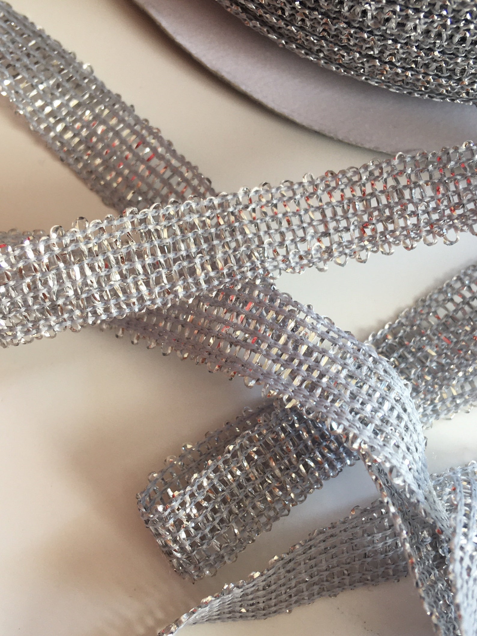 Metal braid silver colour width 10 mm | Etsy