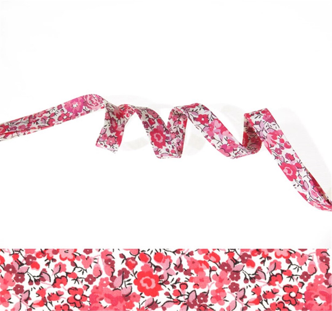 Liberty Bias Binding, Emma and Georgina, K Tones Red and Pink, Width 1 ...