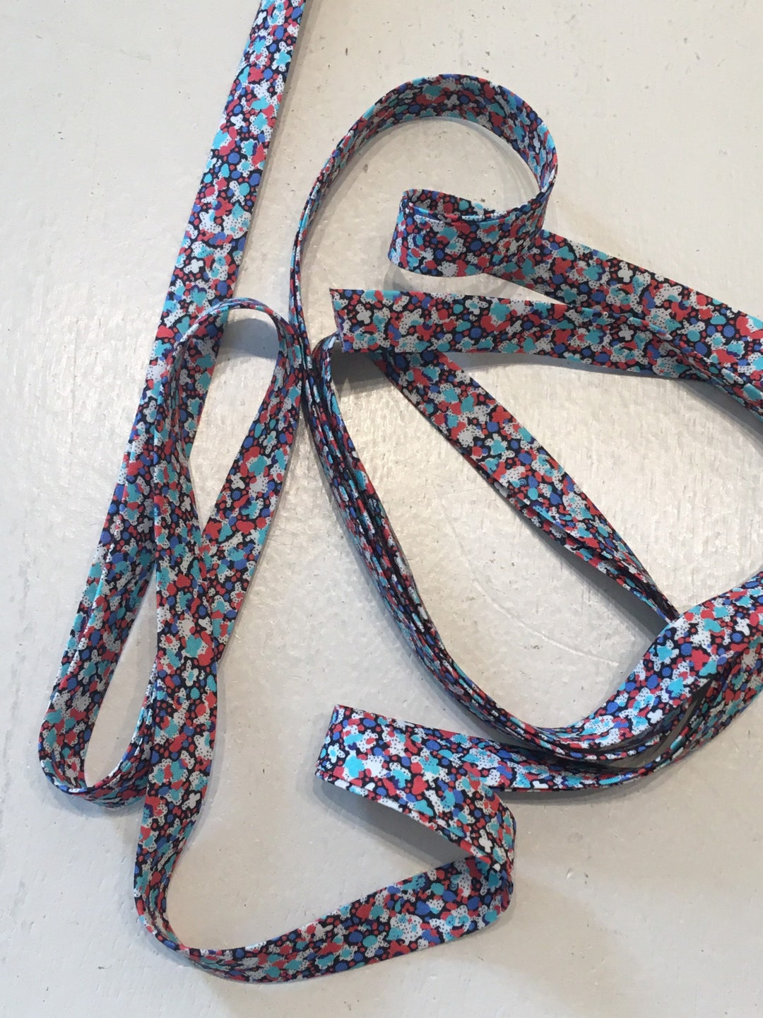 Liberty Pepper J Cotton Bias in Blue and Red Tones - Etsy